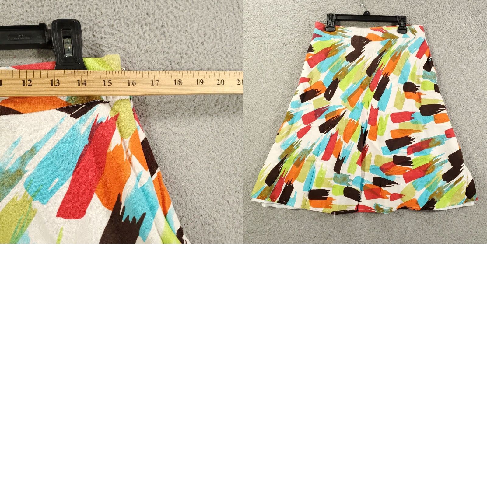 Vintage Womens Artsy Linen Blend Cato Skirt with Paint Brush Strokes ...