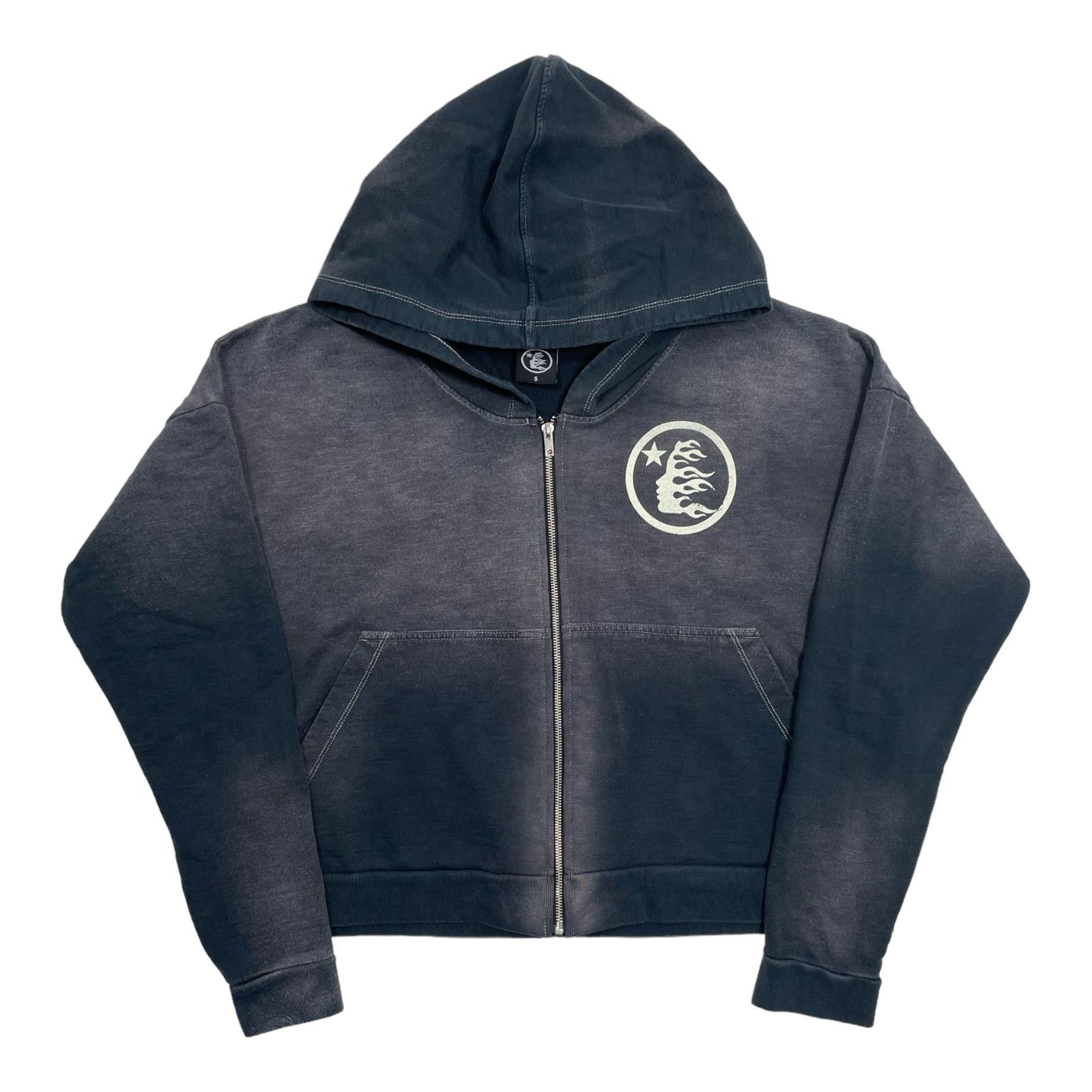 HELLSTAR Hellstar Studios Racer Zip Up Hooded Sweatshirt Black | Grailed