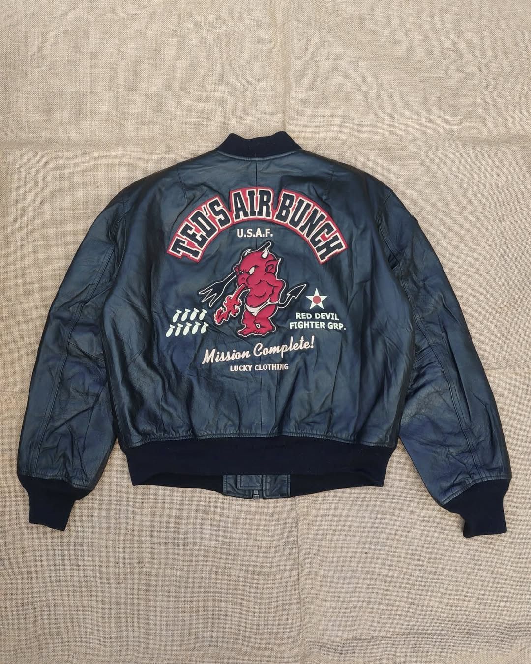 Tedman Tedman Ted Company MA-1 Military Leather Jacket | Grailed