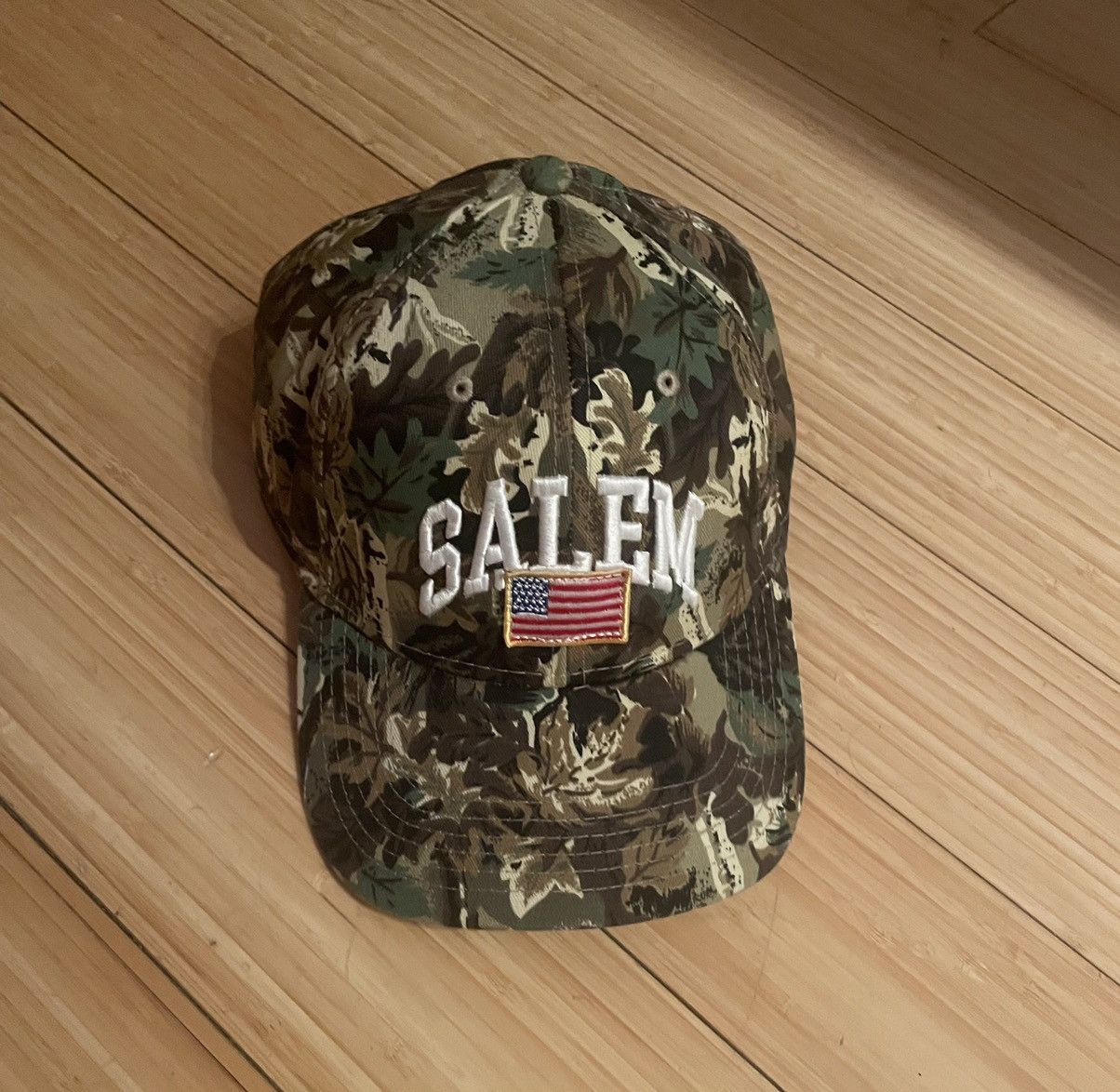 Haunted Mound S4LEM Camo Collegiate Logo American Flag Hat SALEM | Grailed