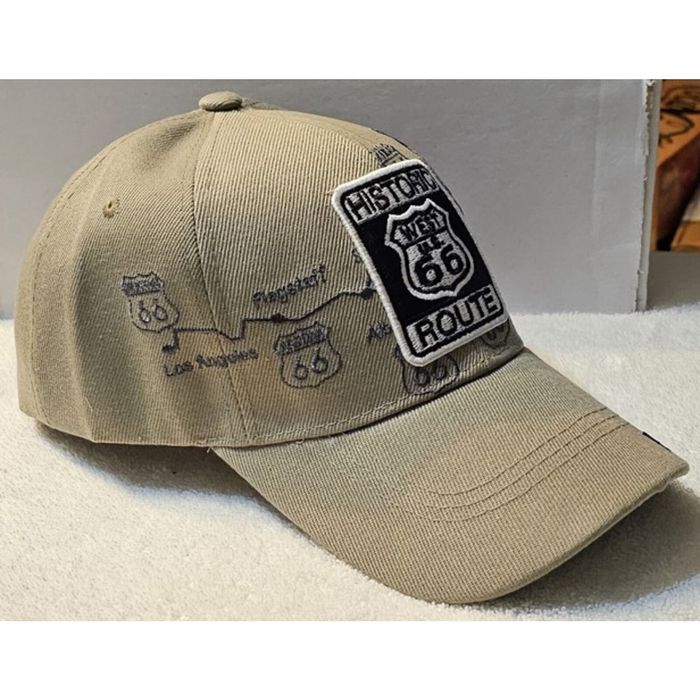 Vintage HISTORIC ROUTE 66 HIGHWAY FREEWAY MAP CITIES BASEBALL CAP ...