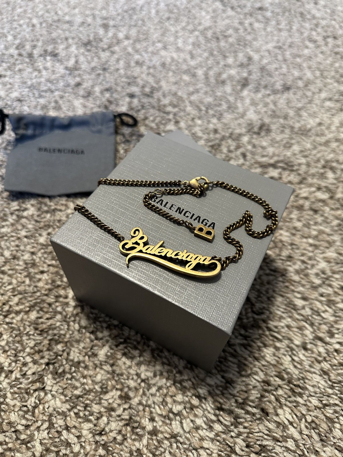 Balenciaga Balenciaga Gold Typo Valentine Chain Necklace | Grailed