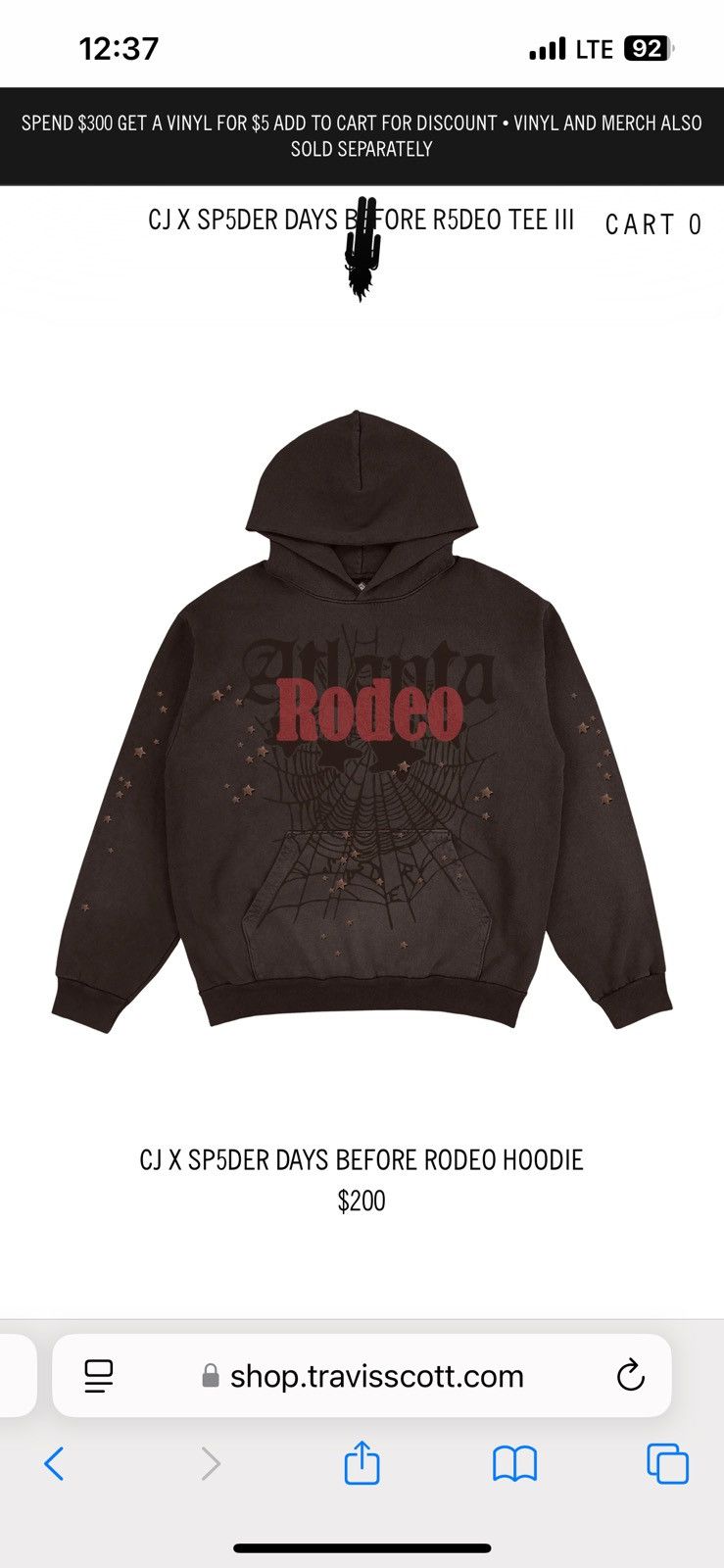 Spider × Travis Scott Sp5der Travis Scott “RODEO” Hoodie | Grailed