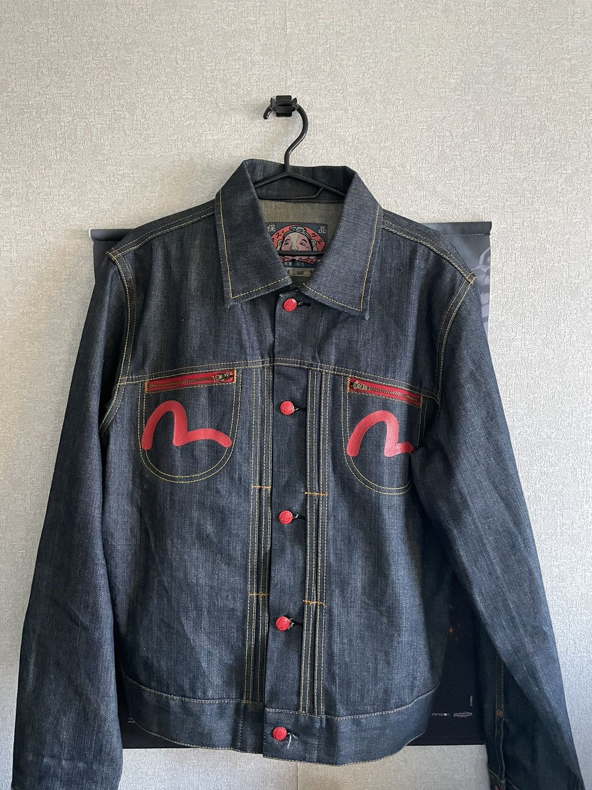 Evisu *RARE* Red Evisu Denim Jacket | Grailed