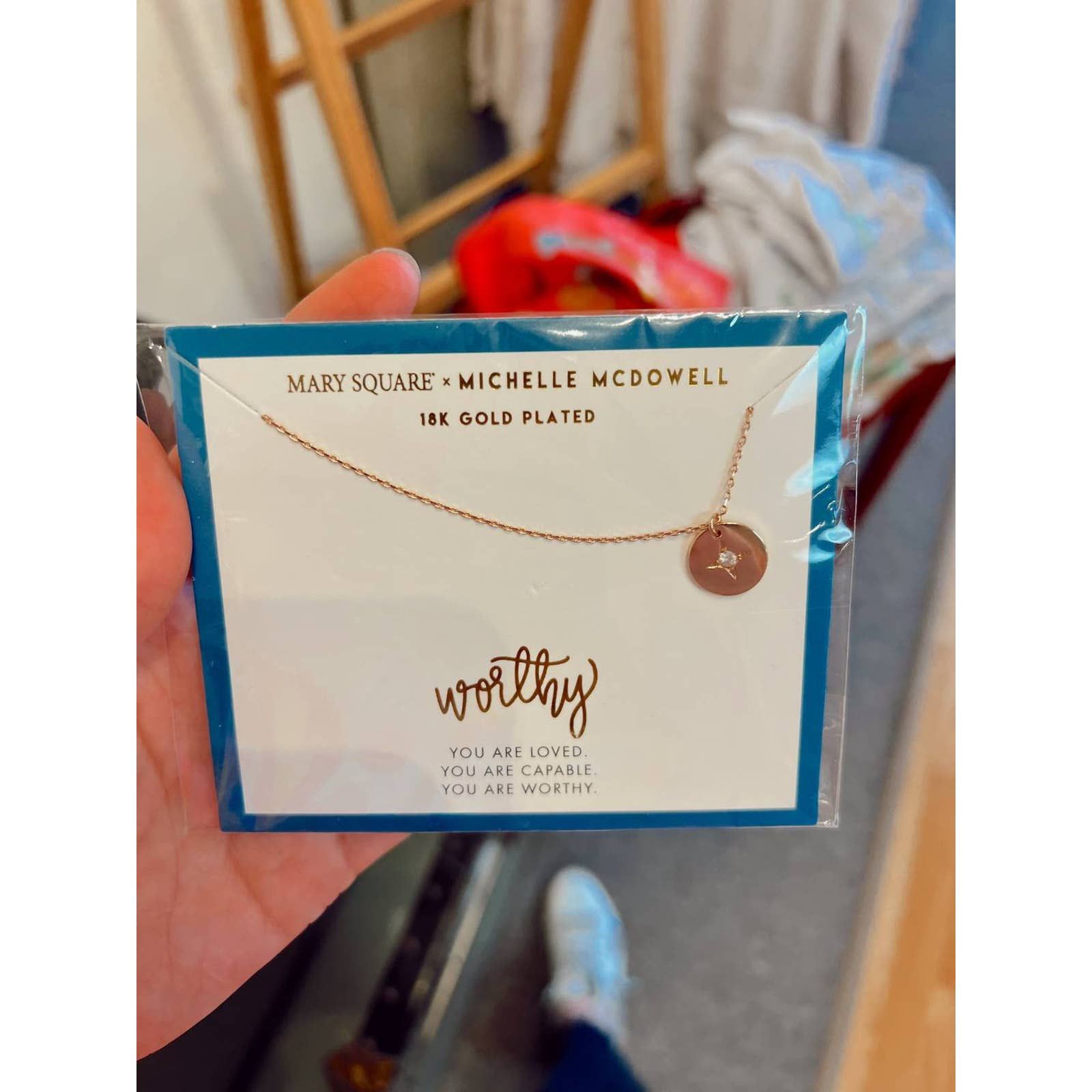 Designer MICHELLE MCDOWELL Inspirational Necklace "Worthy" In Gold ...
