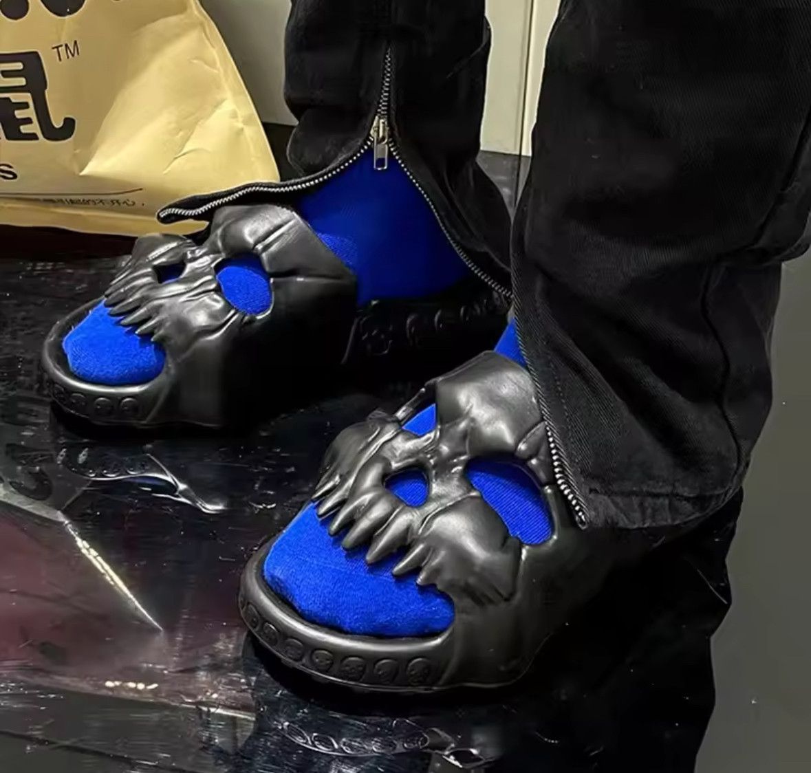 Other Retro Gothic Y2K Devil Skull Thick Slippers Beach | Grailed