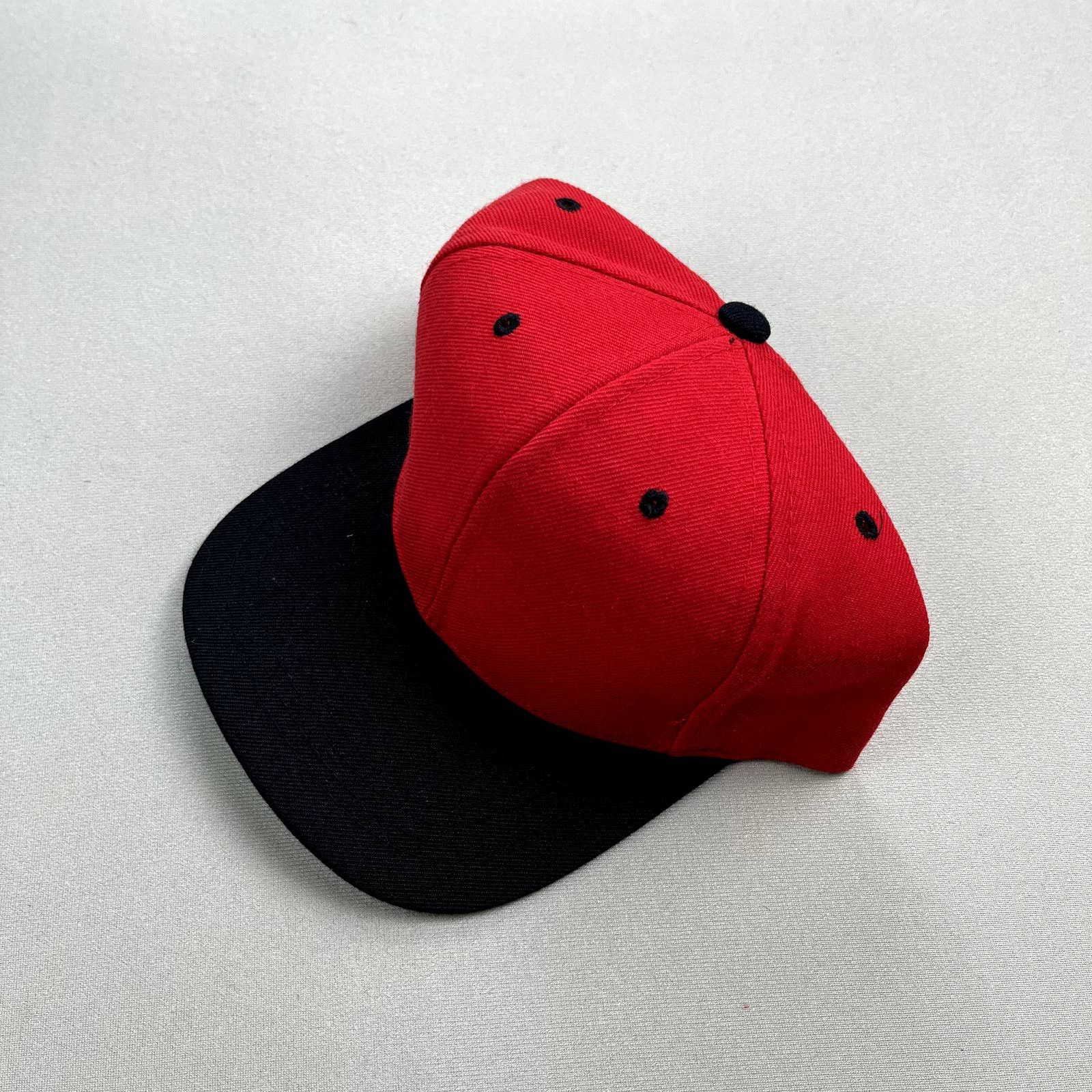 Vintage Vintage Red Hat Snapback Black Blank Basic Wool Blend 90s | Grailed