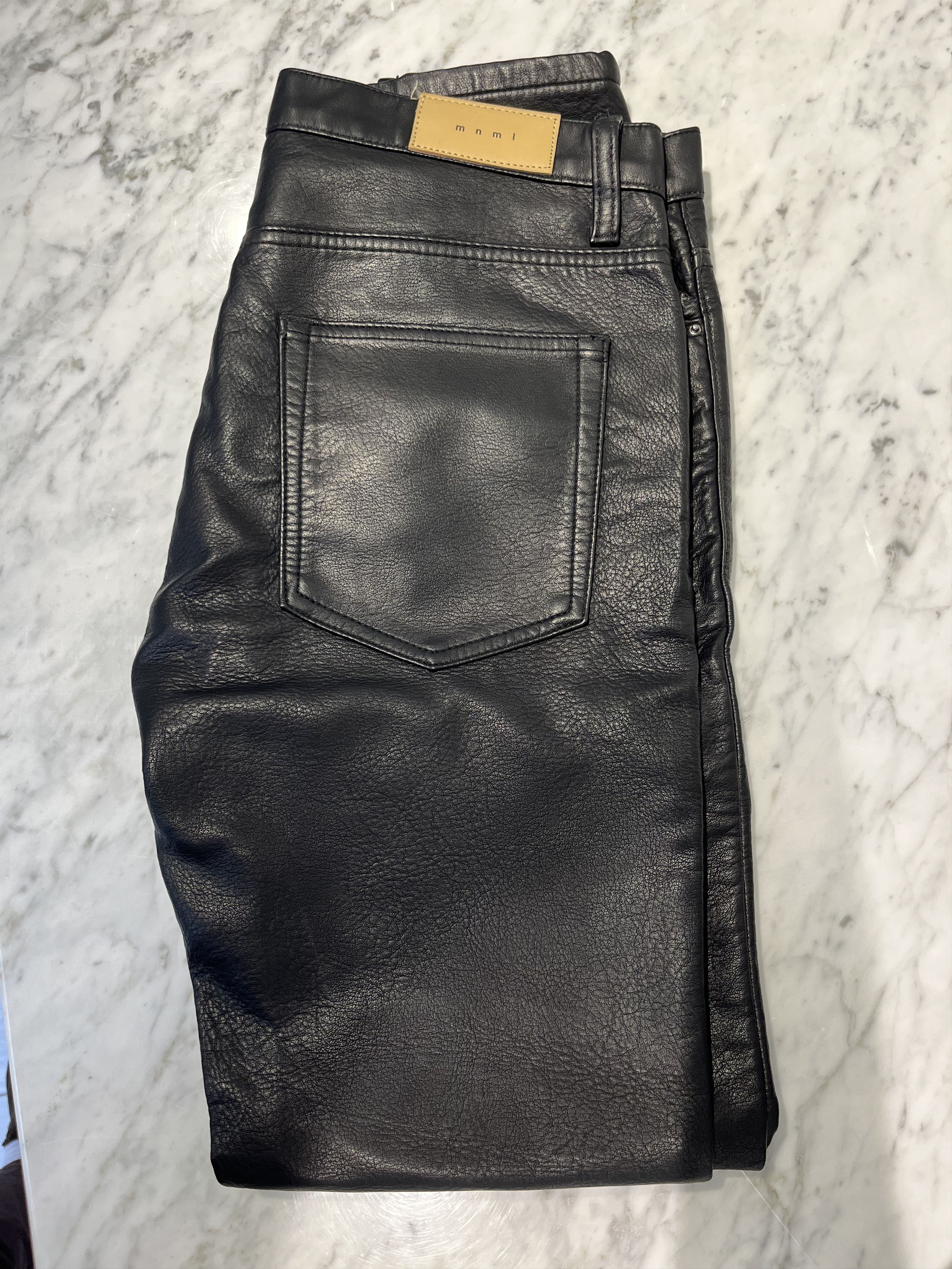 MNML Black Leather Pants | Grailed
