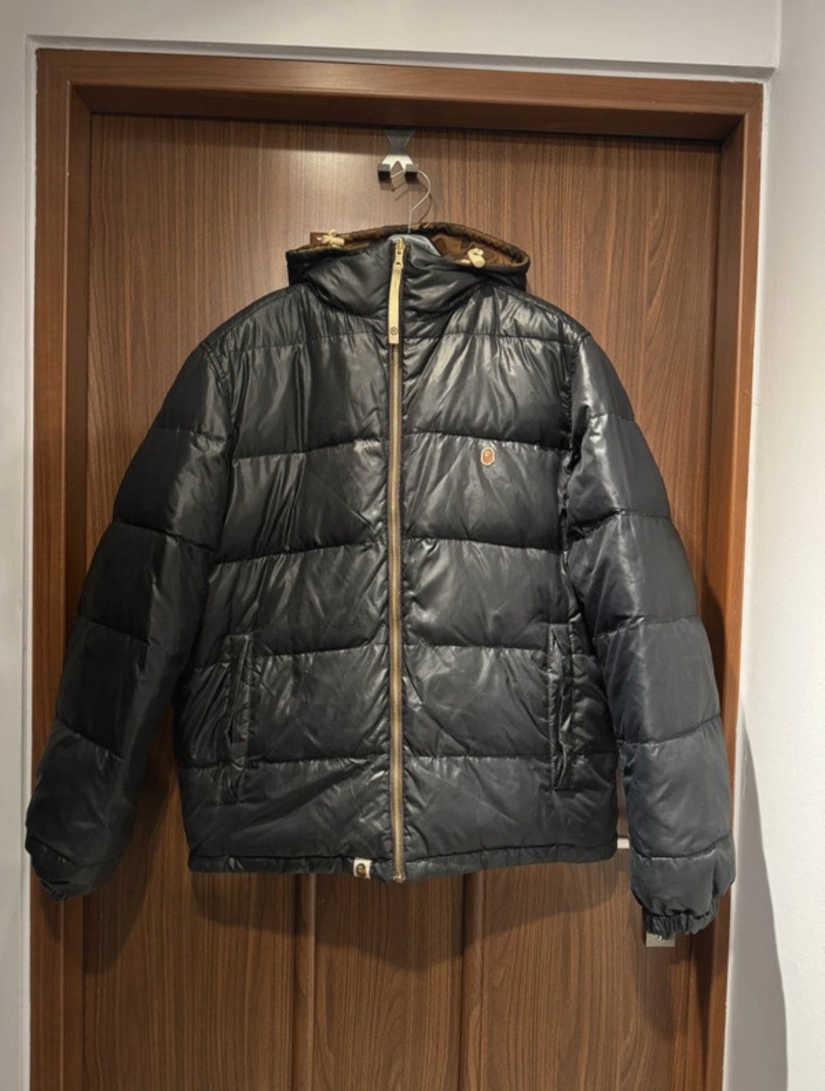 Bape × Vintage Color Camo Reversible Puffer Jacket | Grailed