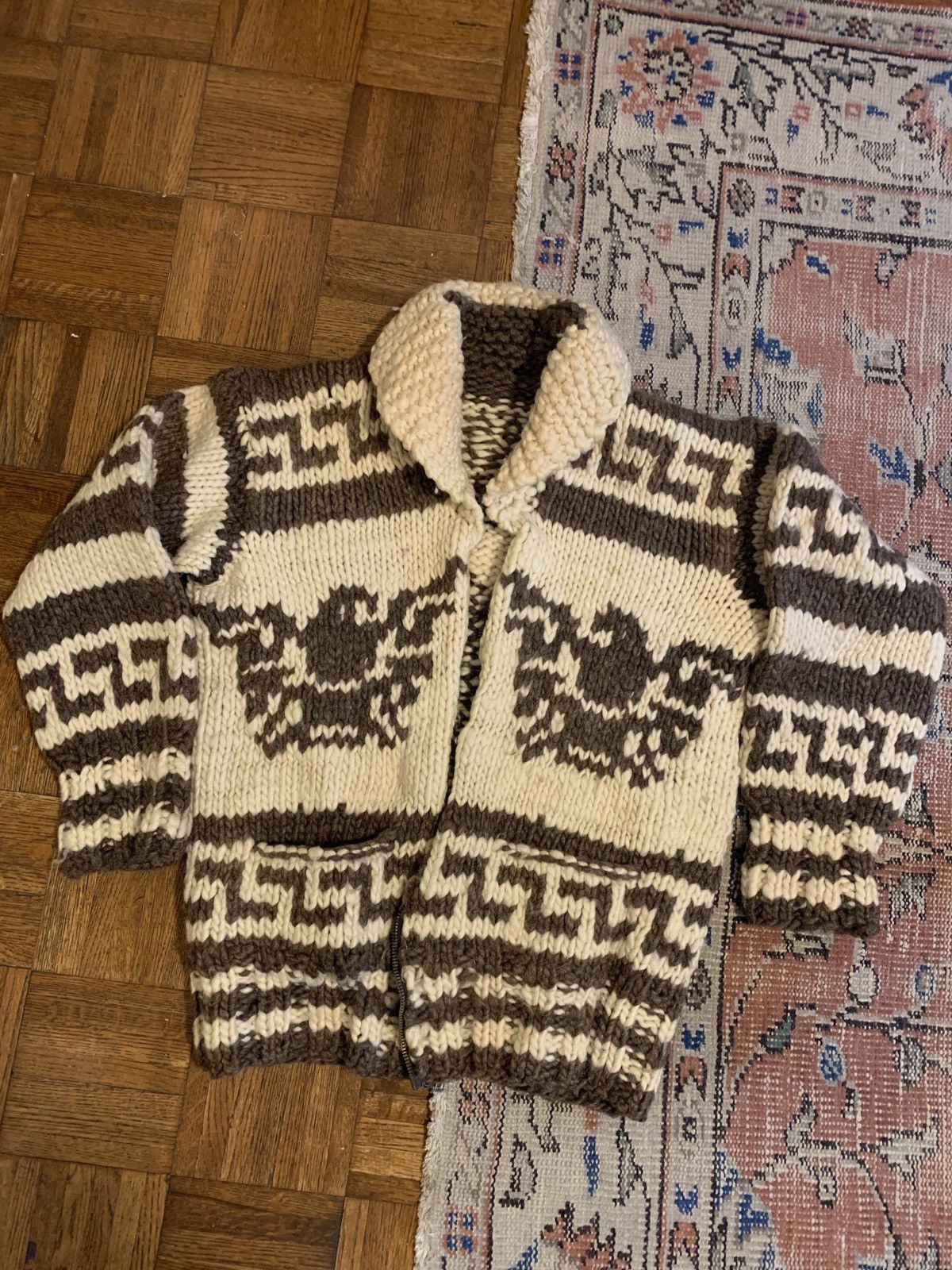 Vintage Vintage Hand-Knit 50/60s "Thunderbird" Cowichan Wool Sweater ...