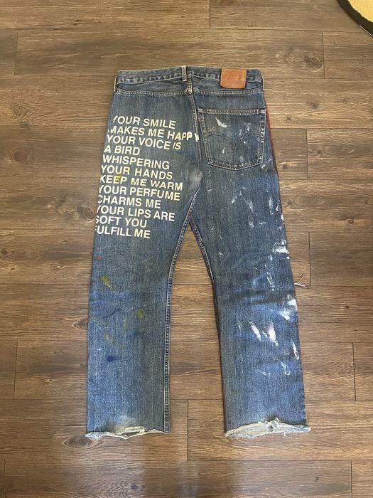 Junya Watanabe Junya Watanabe Poem Jeans (Painted Red) | Grailed