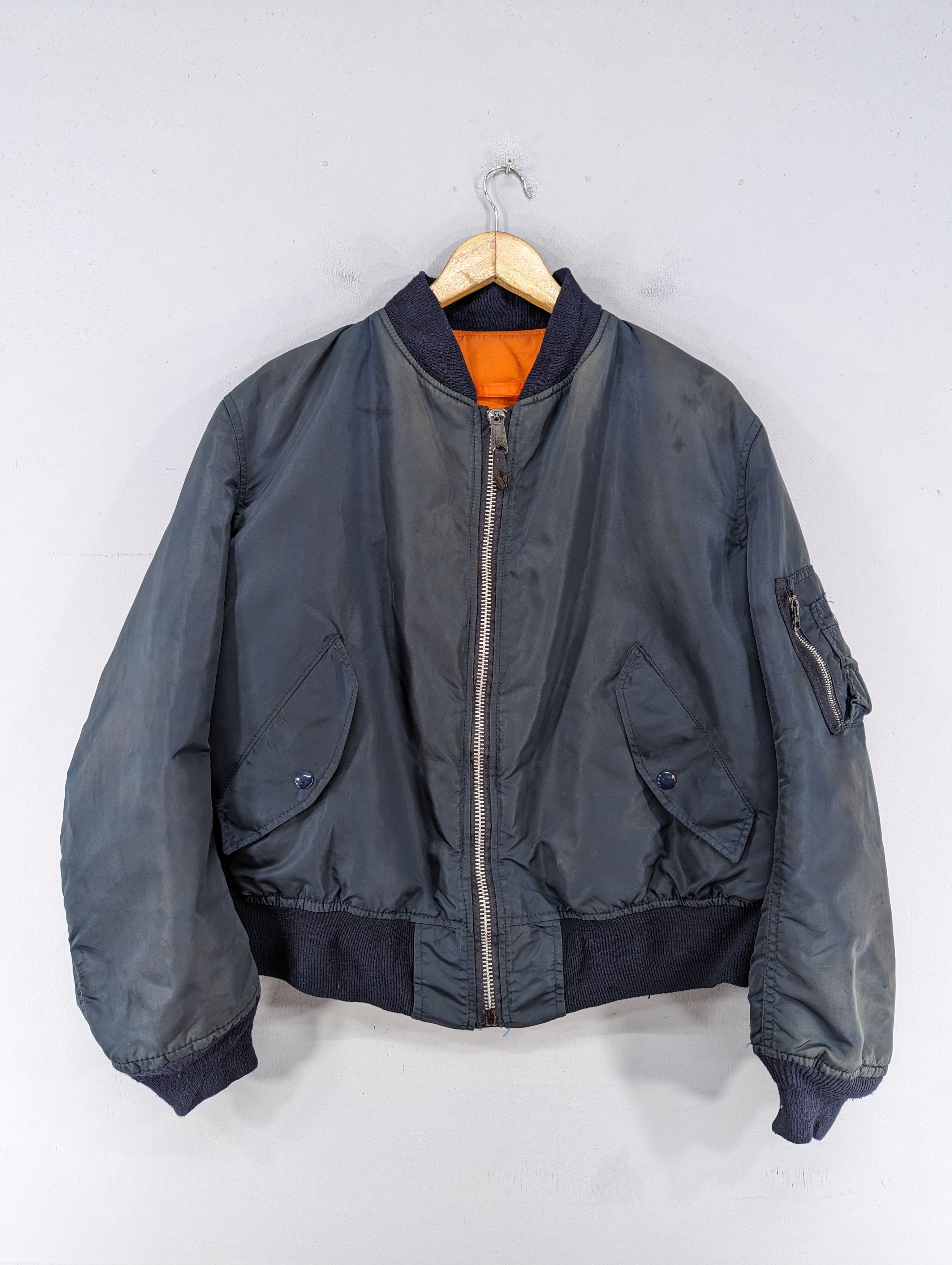 Vintage Vintage 80s Alpha Industries Distressed Bomber Flight Jacket ...
