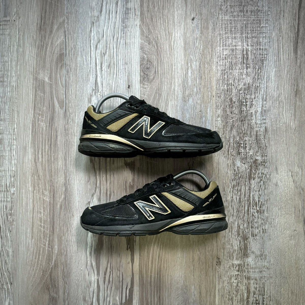 New Balance NEW BALANCE • 990 V5 "MiUSA Black & Gold" (6.5M) | Grailed