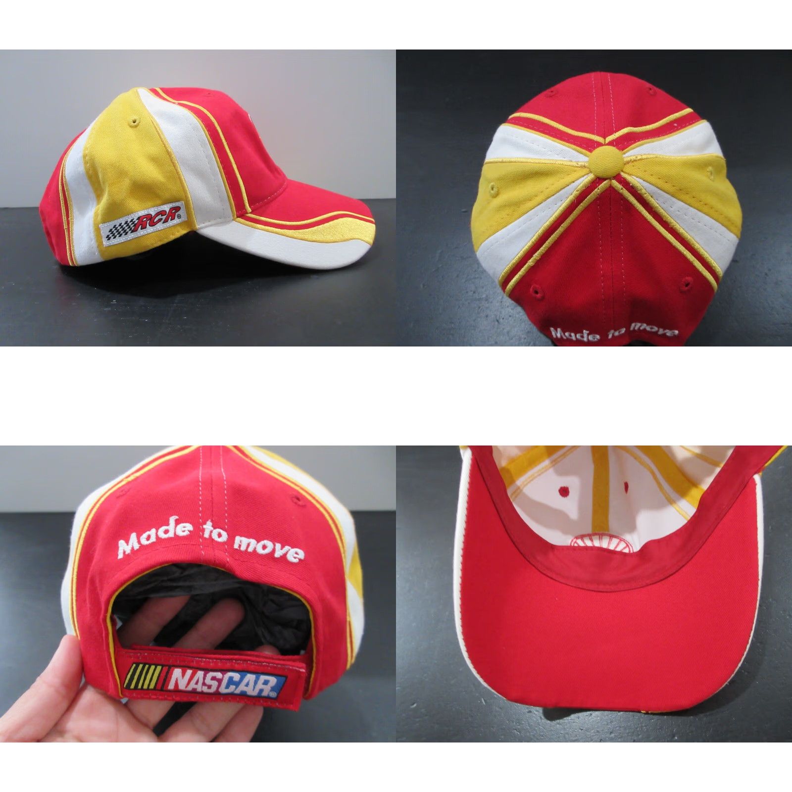 Vintage Official Kevin Harvick NASCAR Red Yellow Shell Racing Mens Cap ...