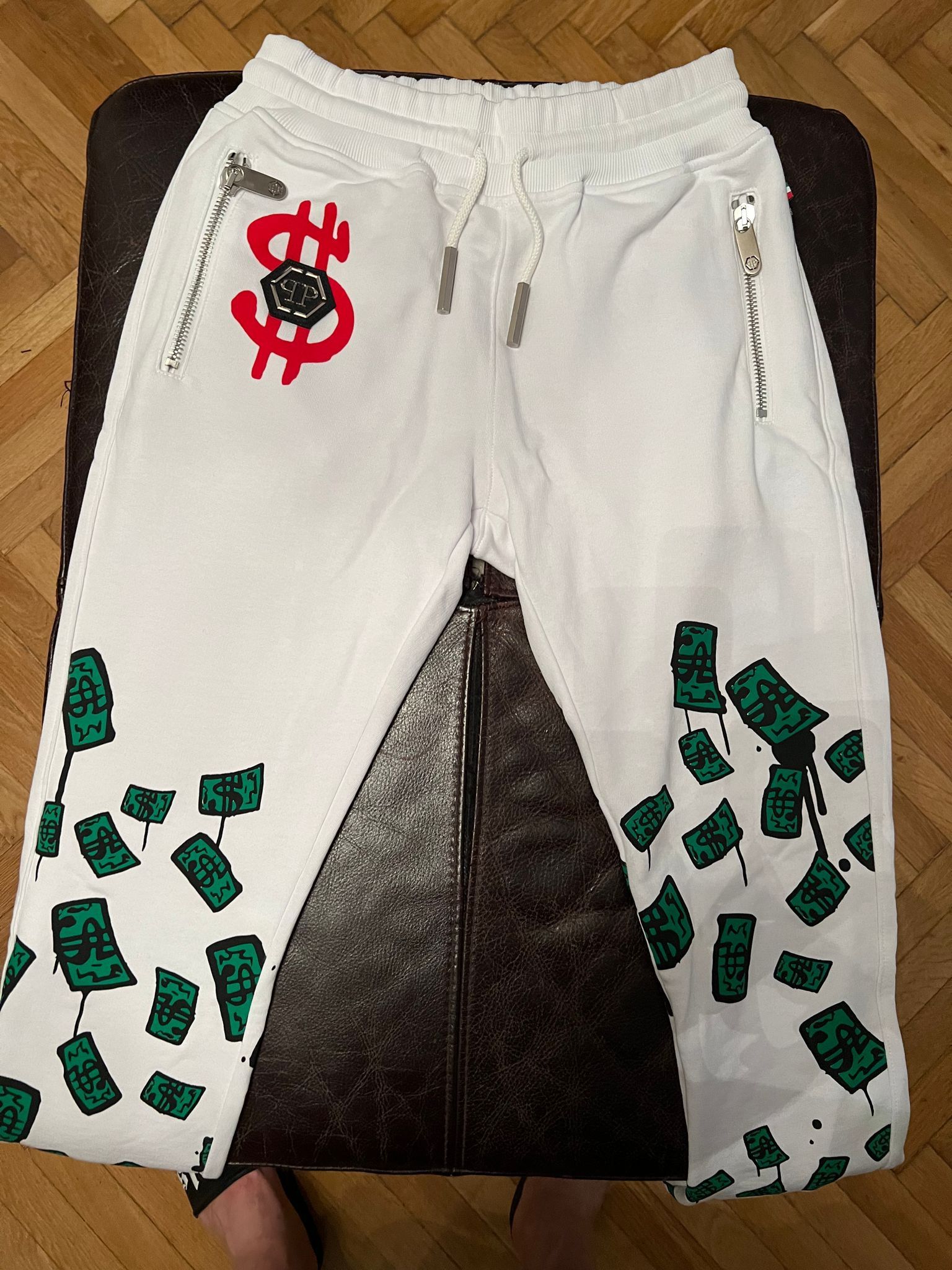 Philipp Plein Philipp Plein X Alec Monopoly White Pants - Size M | Grailed