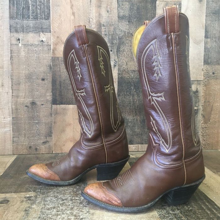 Tony Lama Tony Lama Vintage Gold Label Wingtip Cowboy Boots Womens 7 C ...