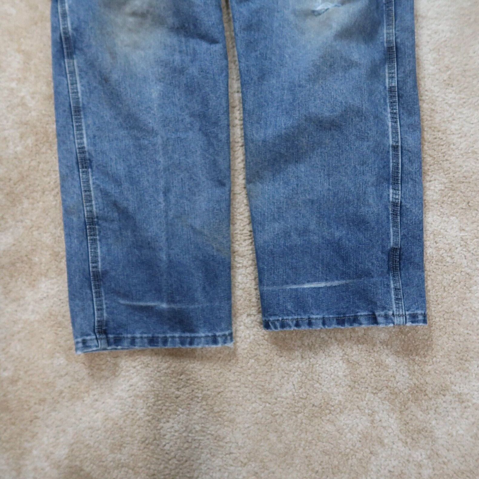 Wrangler Wrangler Carpenter Blue Jeans Work Pant Men's 34x30 Distressed ...