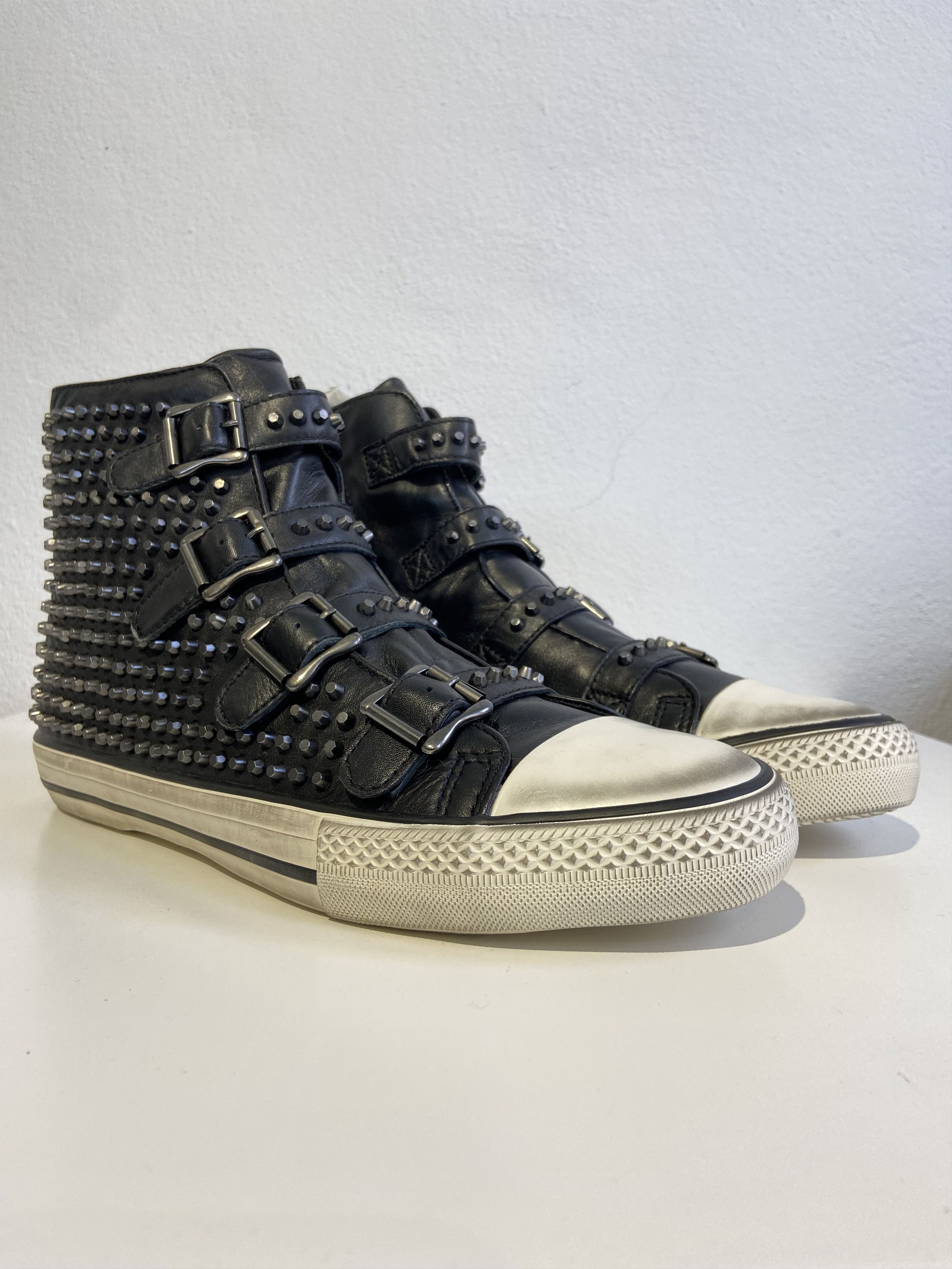 ASH Ash- Studded Leather High Top Sneakers | Grailed