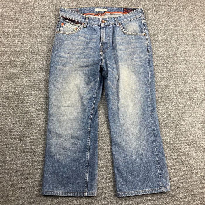 Marcs Marc Ecko Jeans Men's 34x26 Denim Distressed Blue Light Wash 100% ...