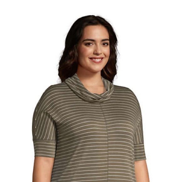 Lands End Lands End Shirt Cowl Women XL 18 Long Sleeve Top Bright Burg ...