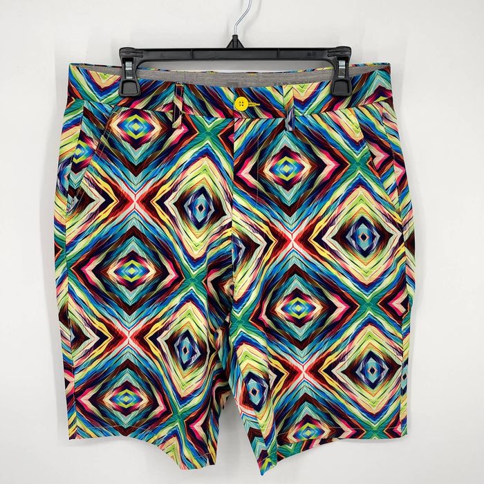 Other Hreski Mens Multicolored Diagonal Squares Golf Shorts 32 | Grailed