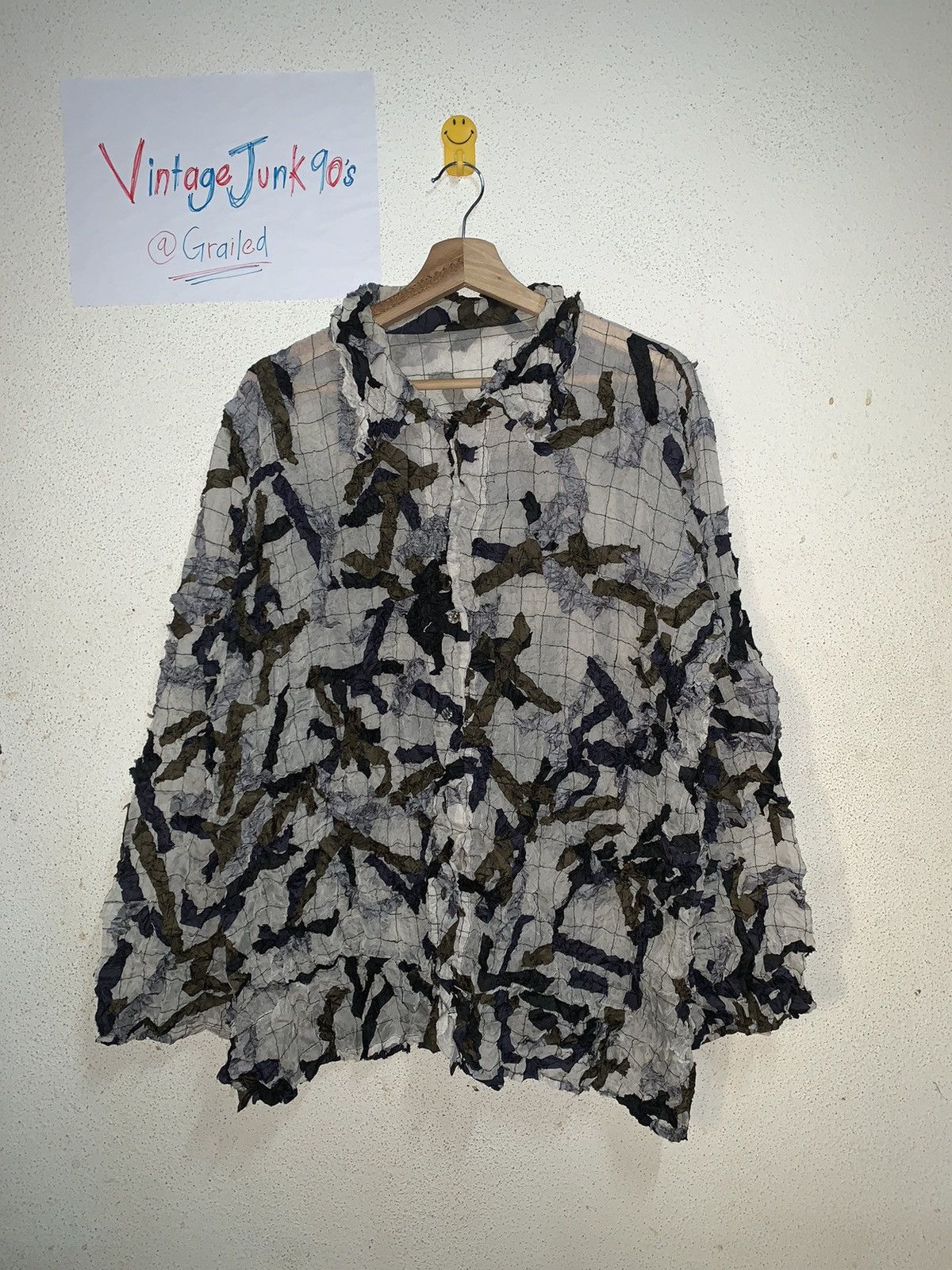 Vintage Vintage Wrinqle By Pleats Inoue CO.ltd shirt Button Up | Grailed