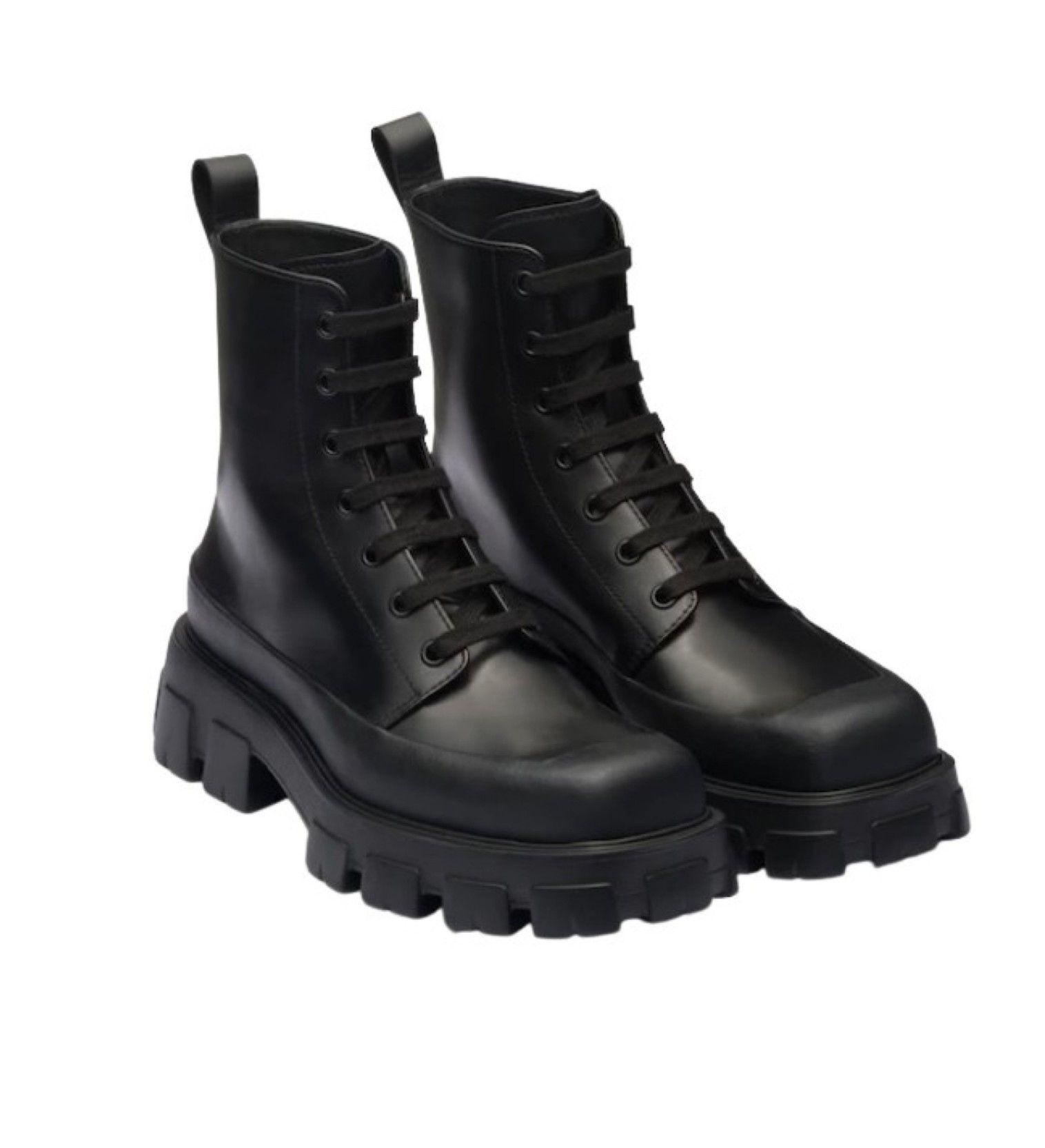 Prada Chunky Platform Lace-Up Ankle Boots | Grailed