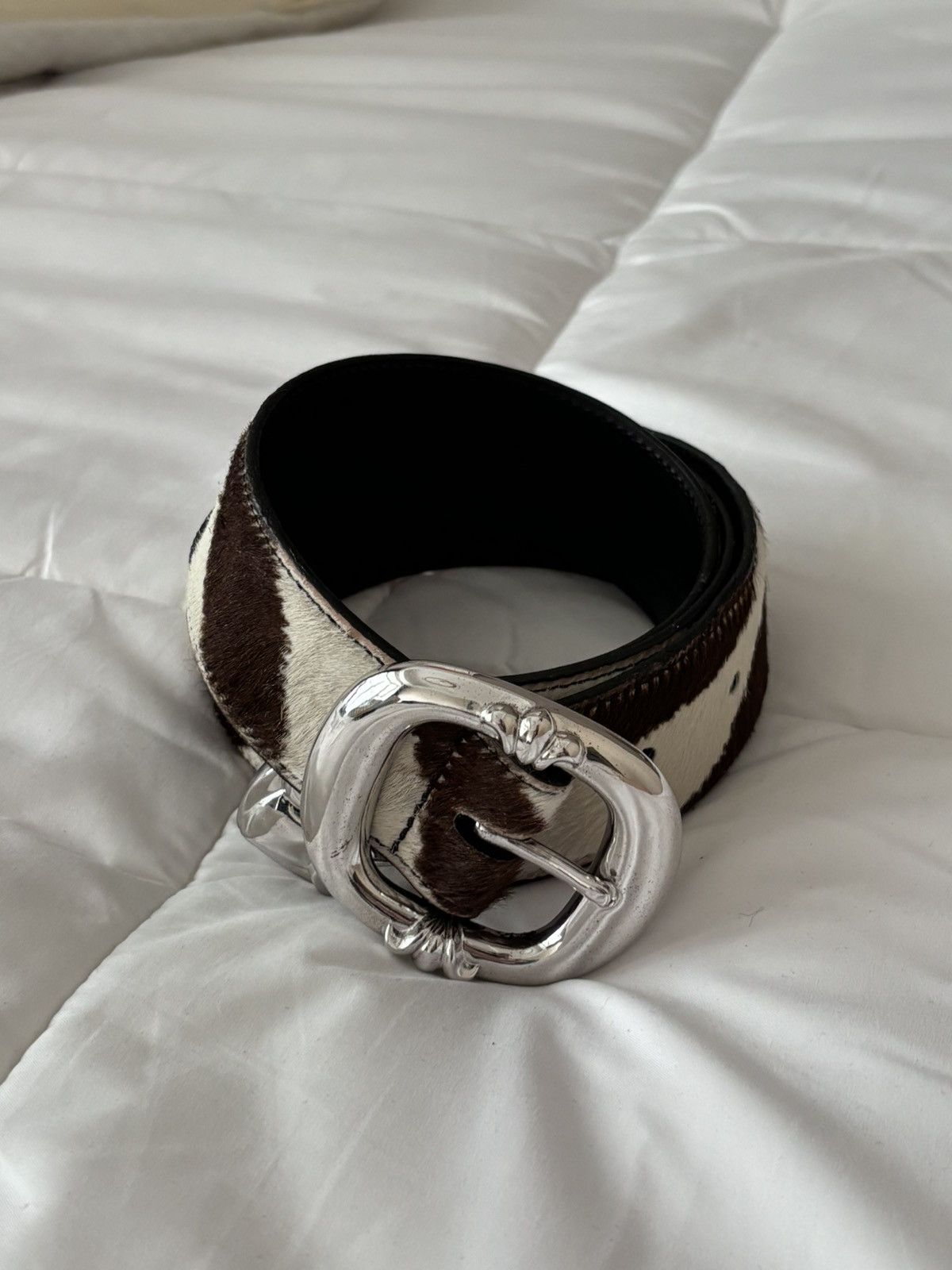 Chrome Hearts Chrome Hearts Gunslinger pony hair zebra belt | Grailed