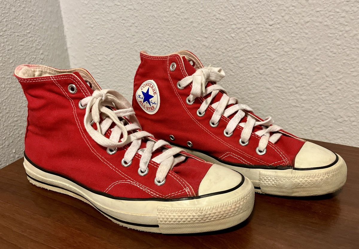 Converse Red USA Made Vintage Chuck Taylor All Star Hi Tops | Grailed