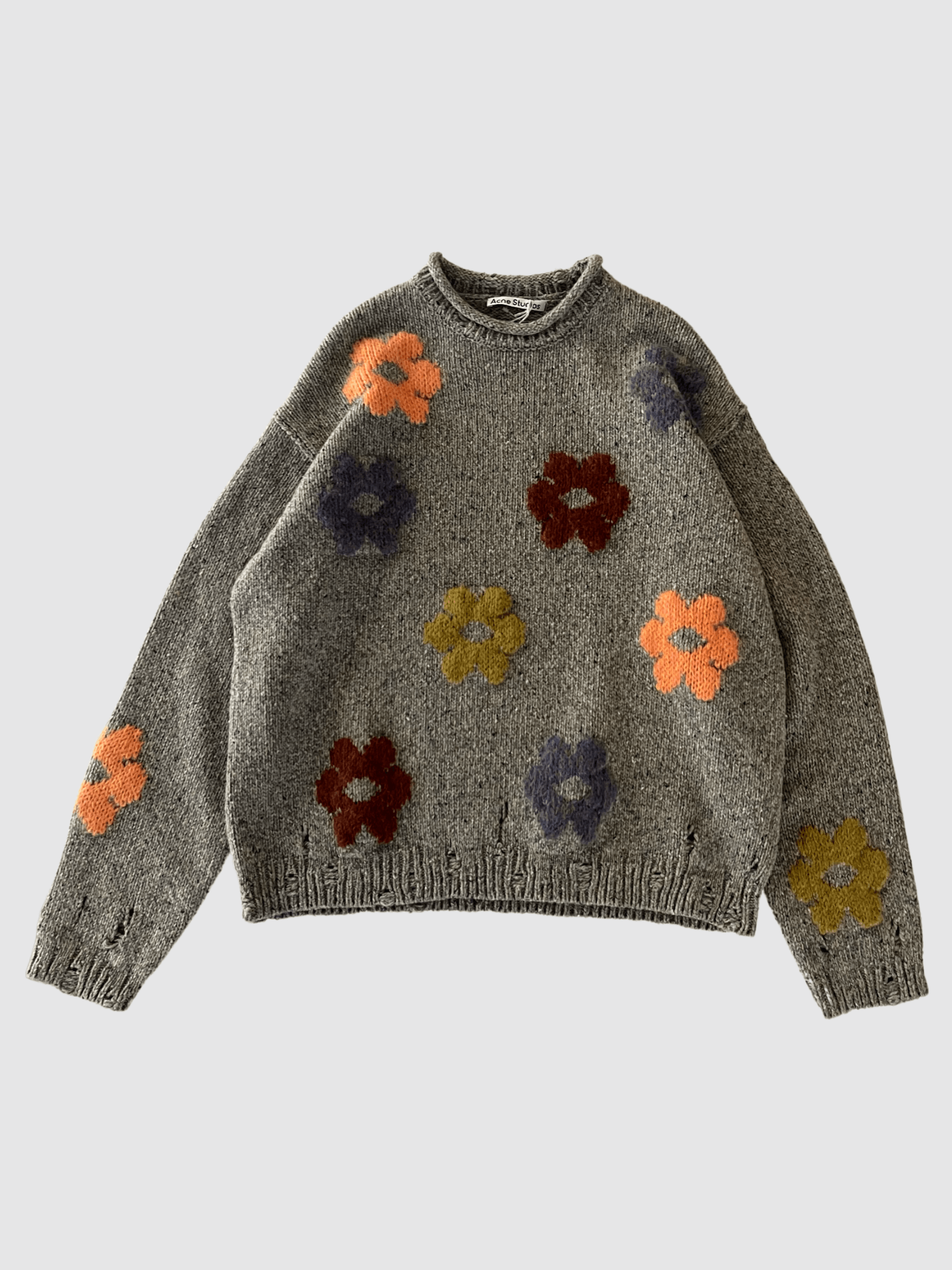 Acne Studios ACNE STUDIOS JACQUARD FLOWERS WOOL SWEATER | Grailed