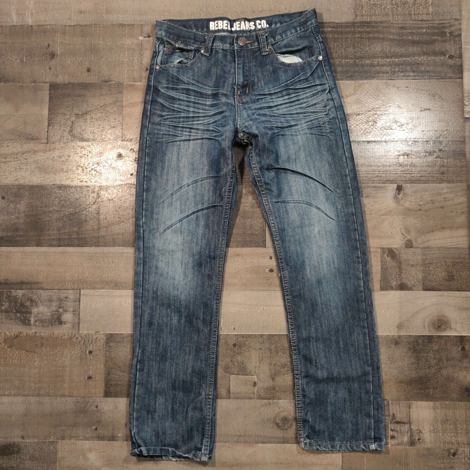 Vintage Rebel Jeans Boys 16 Mid-Rise Straight Slim Fit 5-Pockets Rinse ...