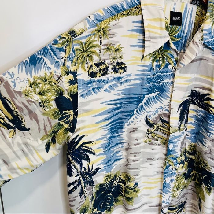 Vintage Mens Silk Hawaiian Shirt Label Silk silk Icon 100% Silk | Grailed