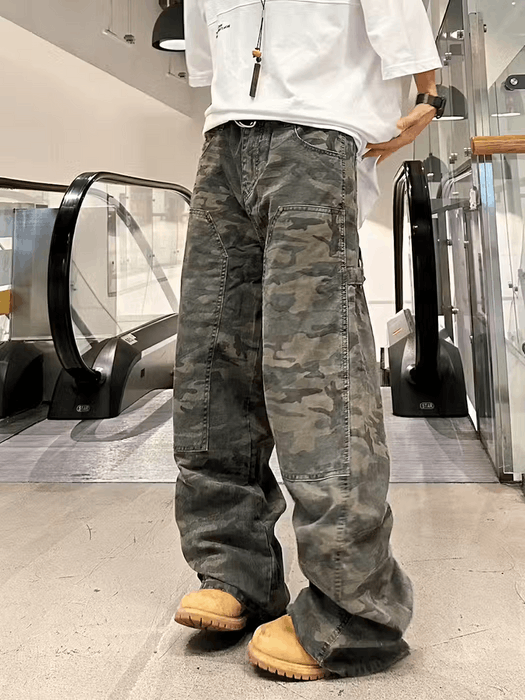 Vintage Camo y2k pattern hiphop skate baggy pants | Grailed