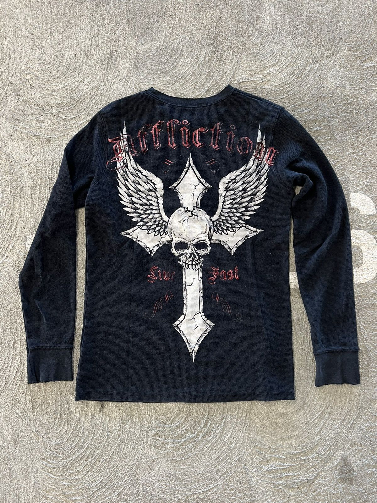 Affliction Y2K VINTAGE AFFLICTION CROSS LONGSLEEVE | Grailed