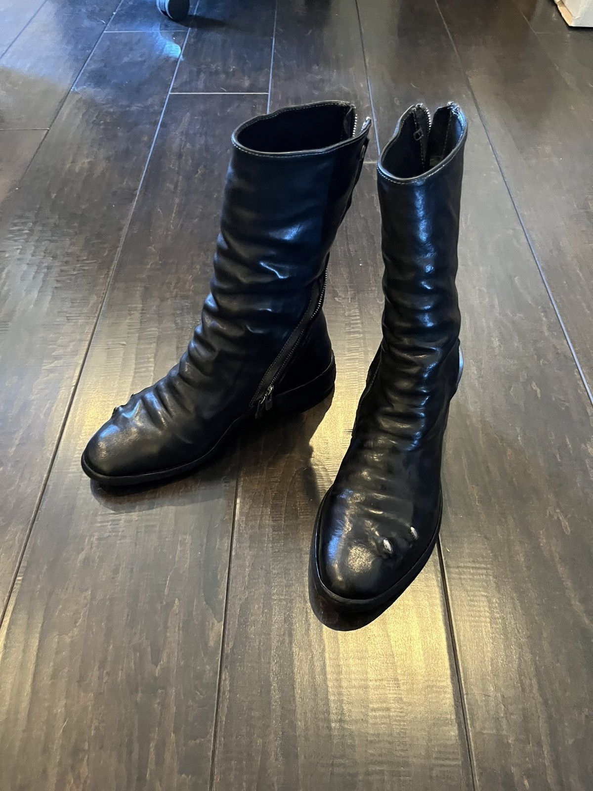 Carol Christian Poell CCP Prosthetic Diagonal Zip Boots | Grailed