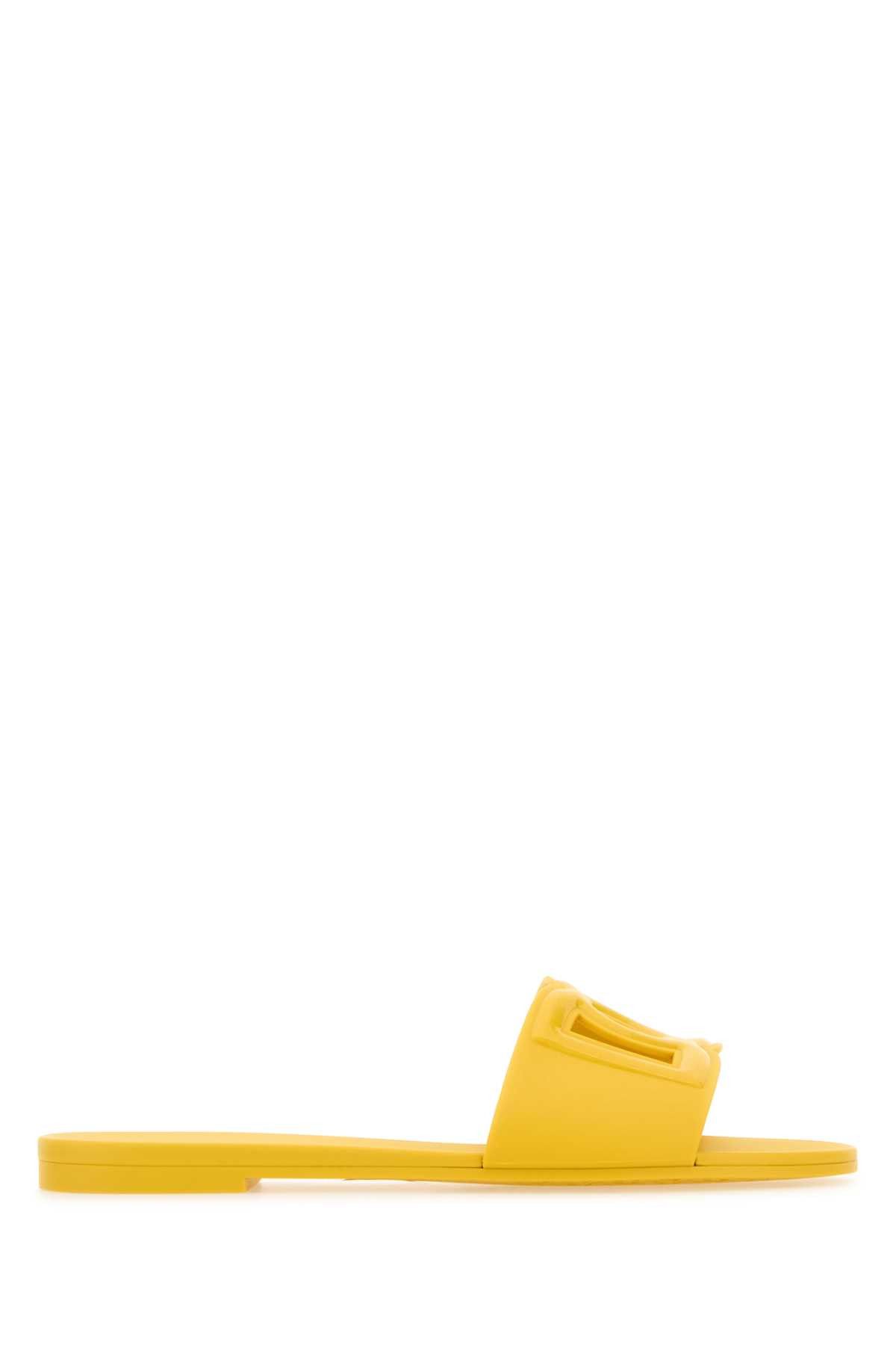 Dolce & Gabbana Yellow Rubber Slippers | Grailed