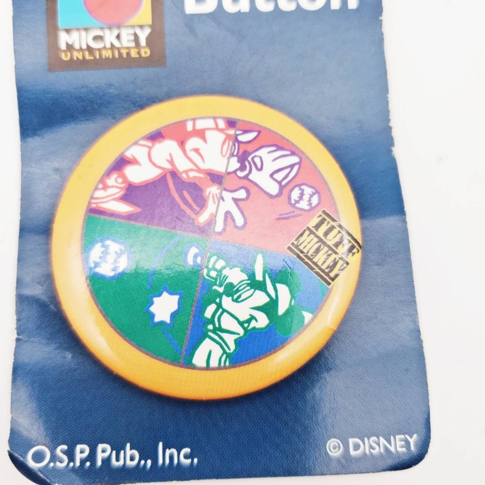 Disney Vintage Disney Unlimited Baseball Mickey Button | Grailed