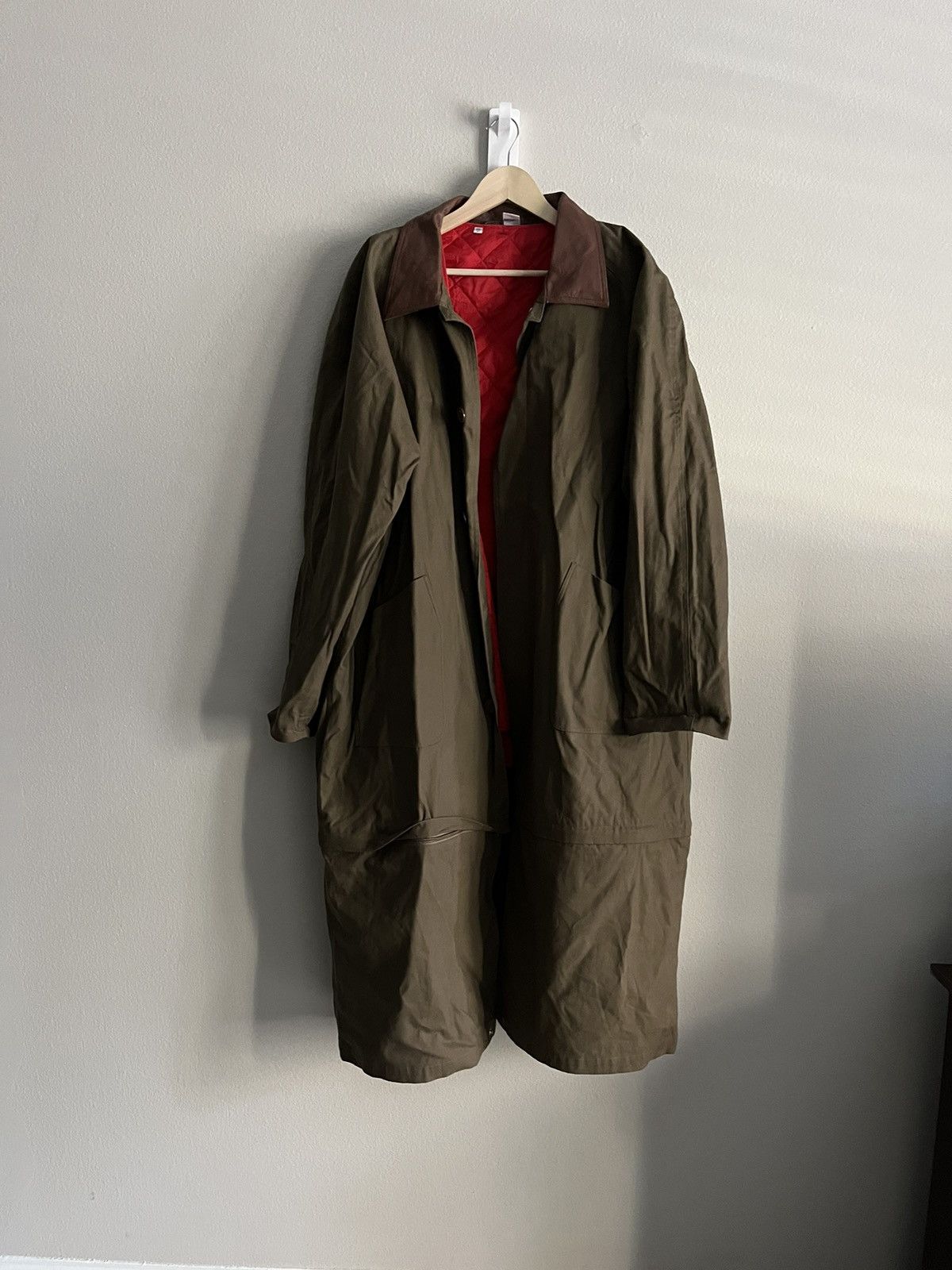 Streetwear × Vintage Vintage Olive Heavy Trench Coat | Grailed