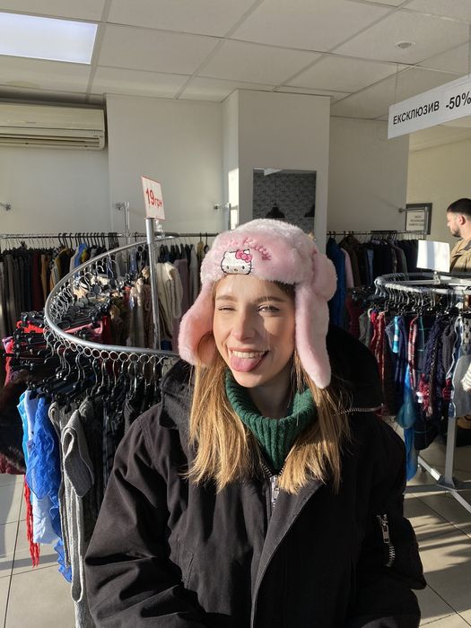 Affliction Hello Kitty Y2K Pink Avnat Garde Fur Fuzzy Ushanka Hat Cap ...