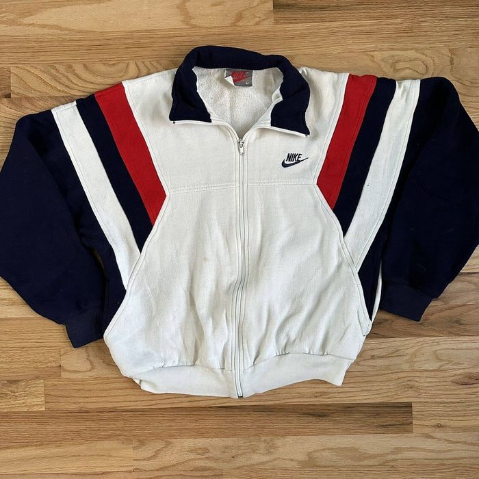 Nike Vintage 90s Nike Gray Tag Team USA Bomber Track Jacket Sz M | Grailed