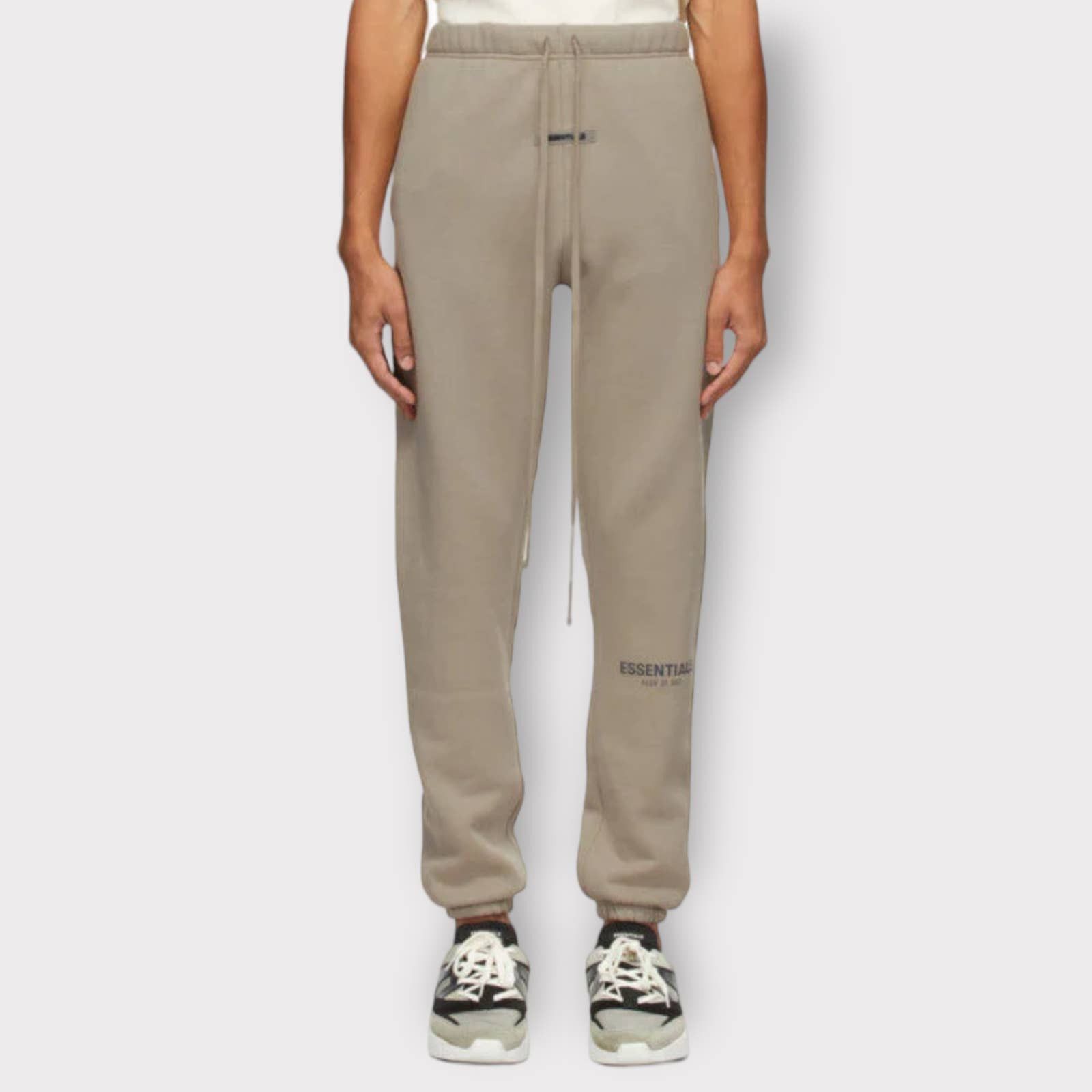 Fear of God Fear of God Essentials Logo Patch String Sweatpants Taupe ...