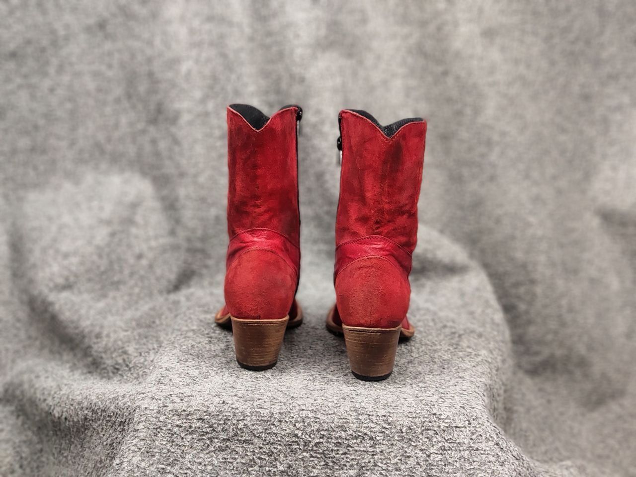 Moma Moma Design Distressed Red Leather Ankle Zip sharp toe Boots | Grailed
