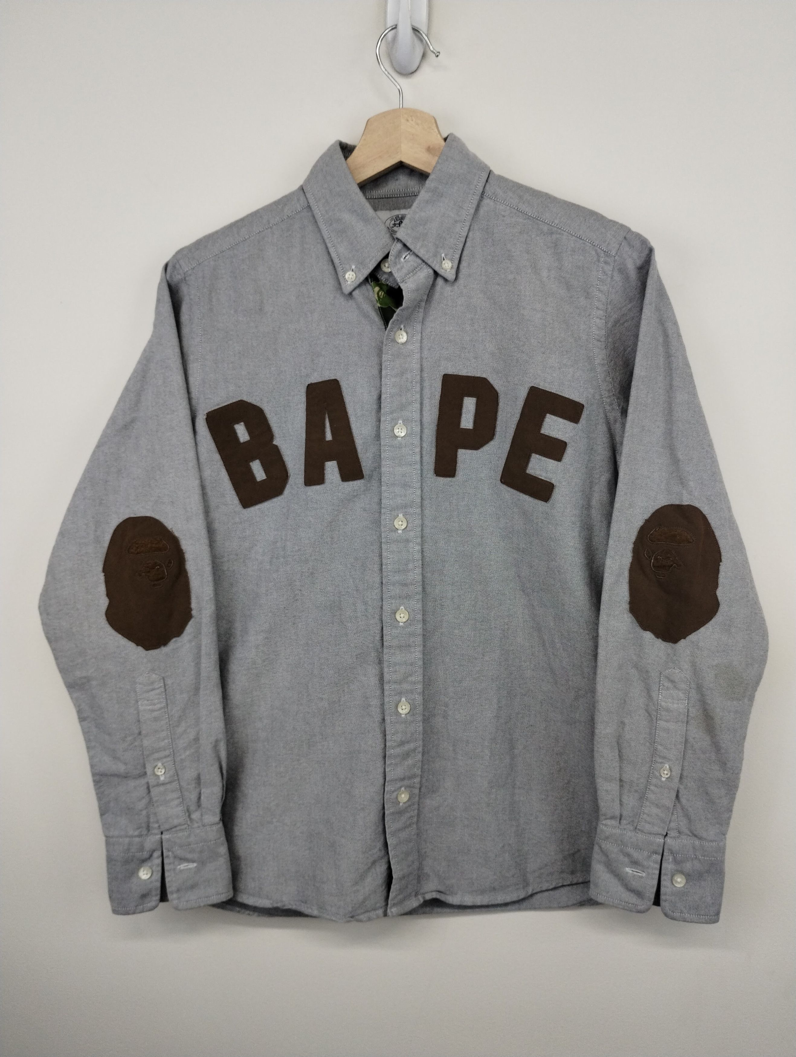 Bape × Japanese Brand × Streetwear Bape Ape Elbow Patch Button Up | Grailed