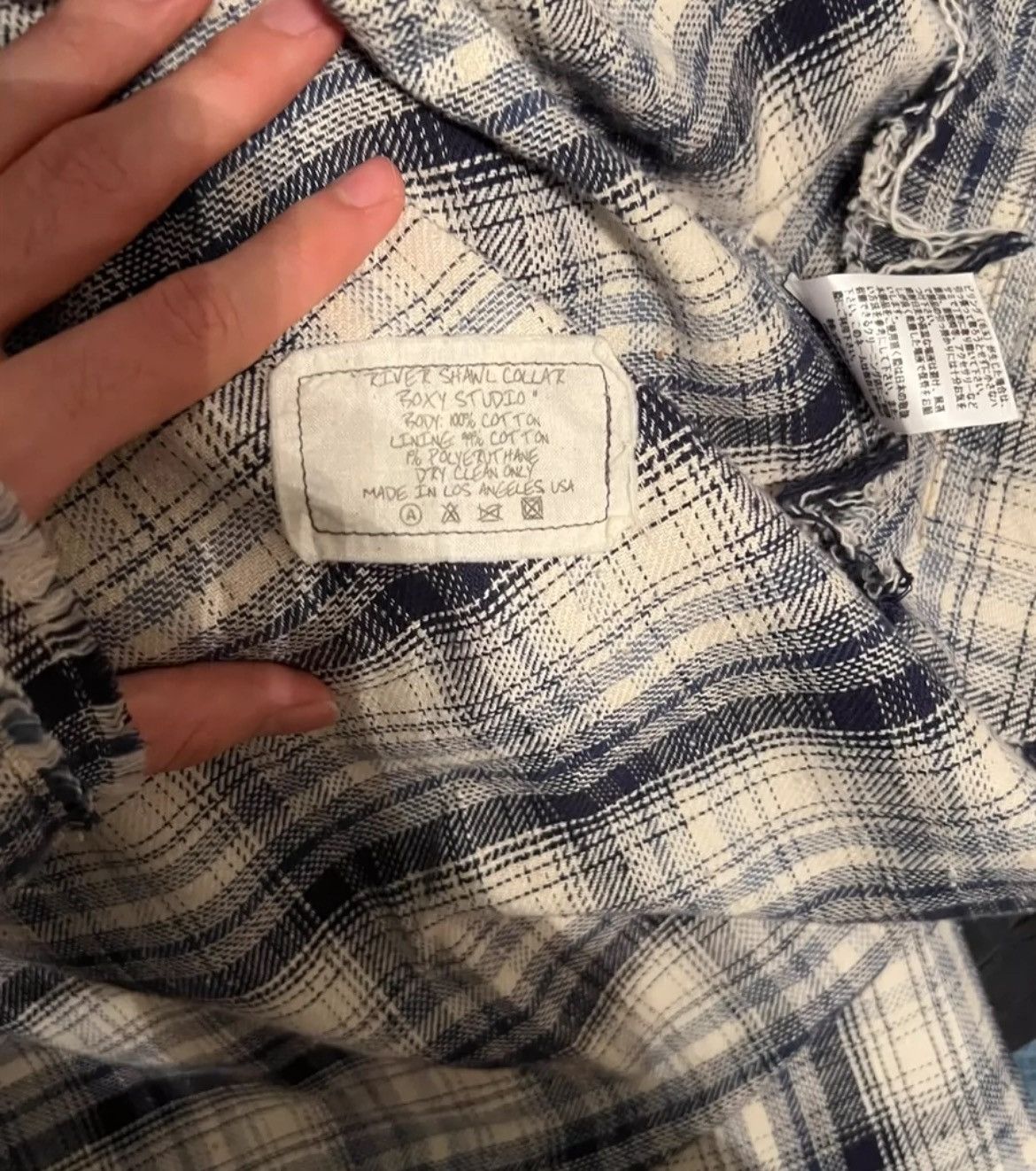 Greg Lauren Greg Lauren River Shawl Collar Boxy Studio Flannel shirt ...