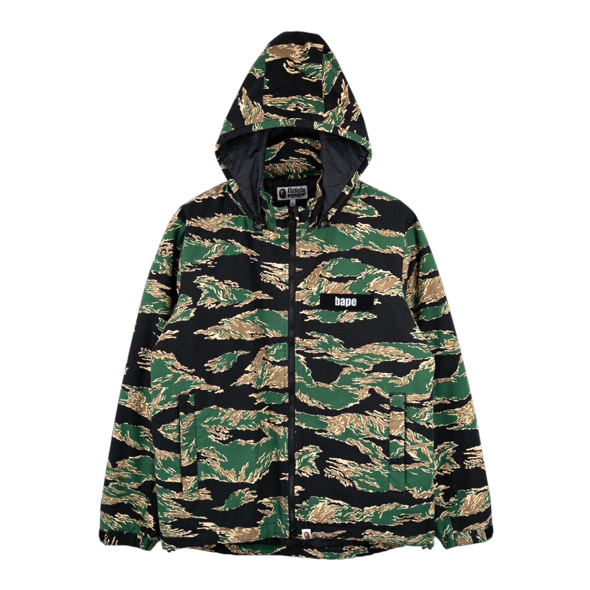 Bape Logo Windbreaker Jacket Tiger Camo Green Multi | Grailed