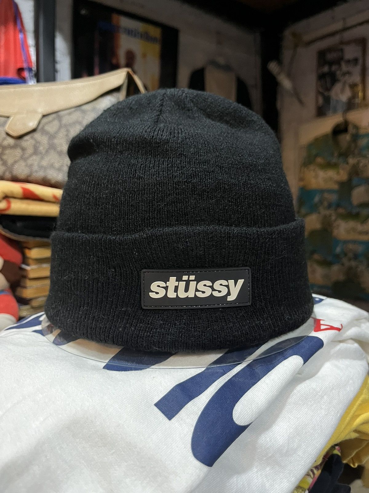 Vintage Stussy Robber Logo Beanie Hat 00s | Grailed