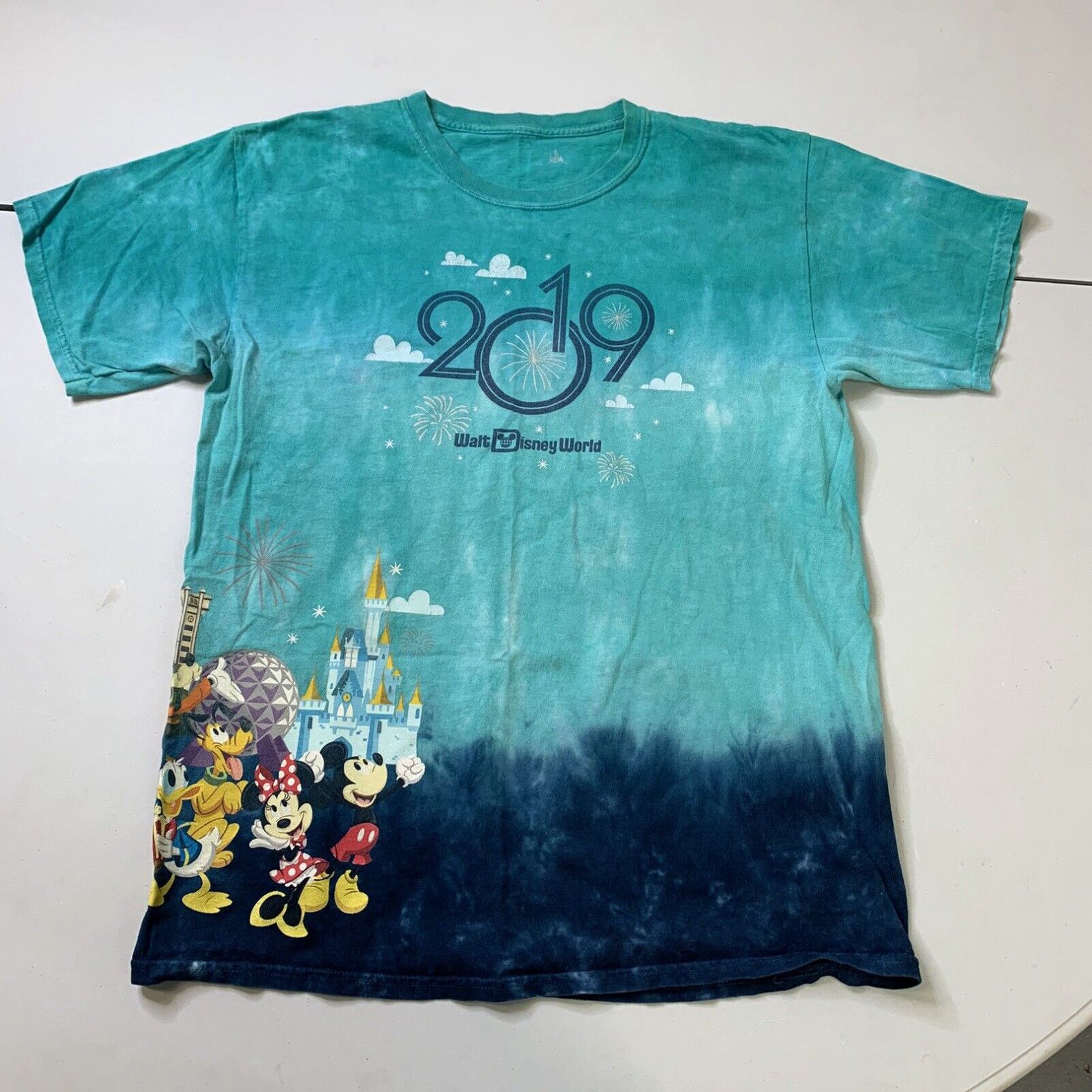 Disney Adult Disney Shirt Tie Dye Blue Large 2019 Walt Disney World ...