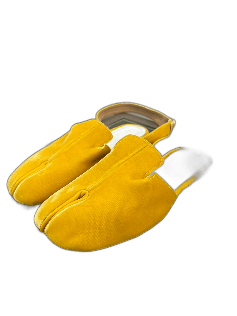 Maison Margiela Yellow Velvet Tabi Split-Toe Shoes | Grailed