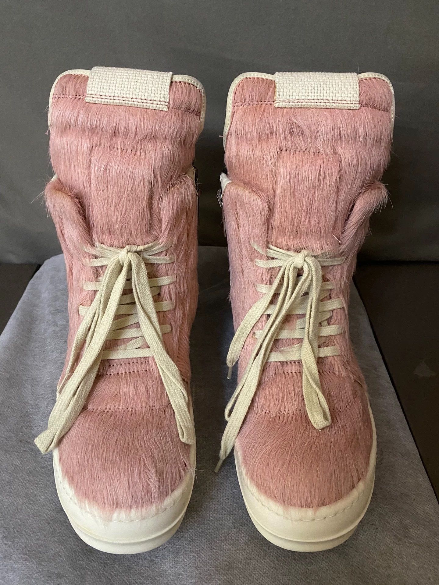 Rick Owens Rick Owens main line pink pony hair inverted triangle | Grailed