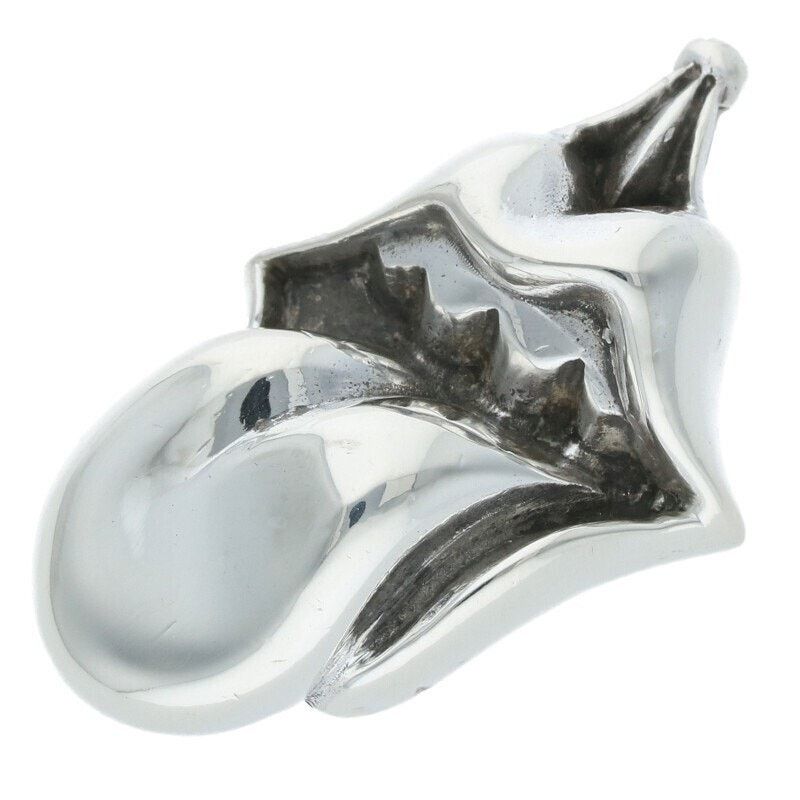 Chrome Hearts Chrome Hearts Silver LIPS TONGUE Charm Necklace | Grailed